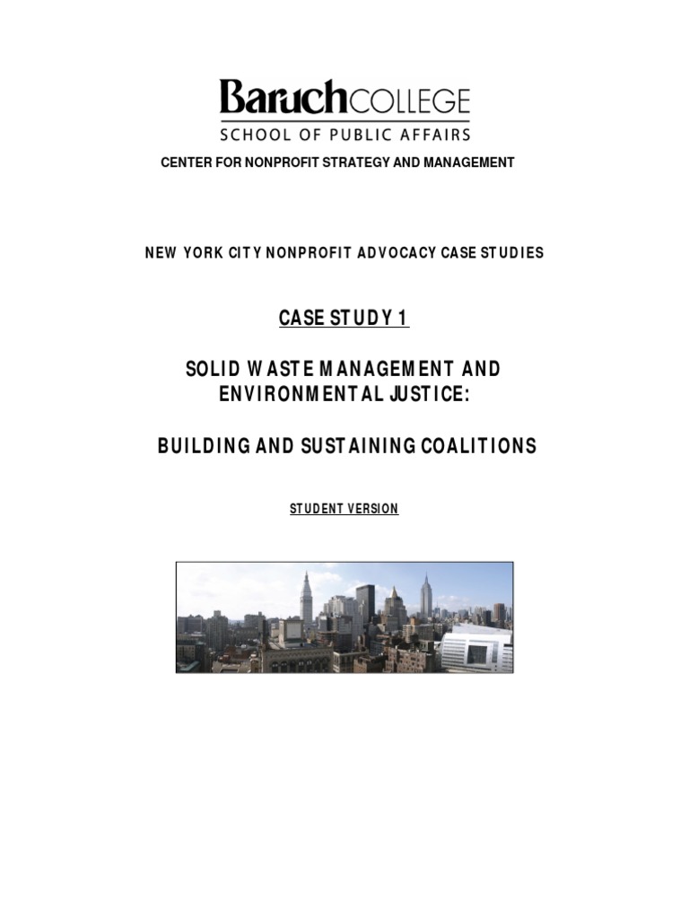Case Study 1 Solid Waste Management and Environmental Justice: Building ...