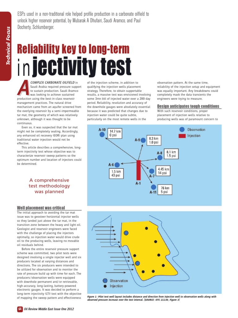 Injectivity Test: Reliability Key To Long-Term | PDF | Petroleum ...