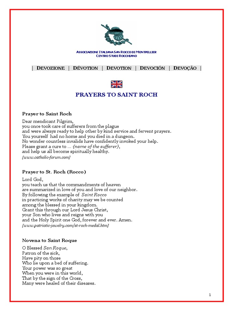 Prayers and Novenas in Honor of Saint Roch: A Collection of Devotions ...