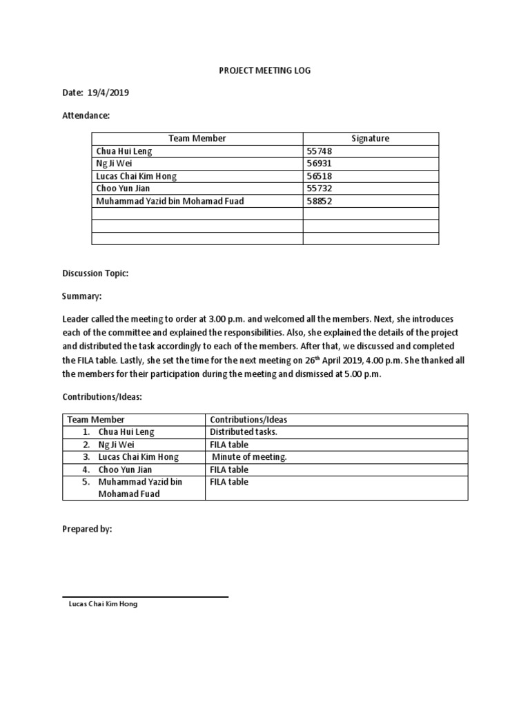 1st MoM Template | PDF