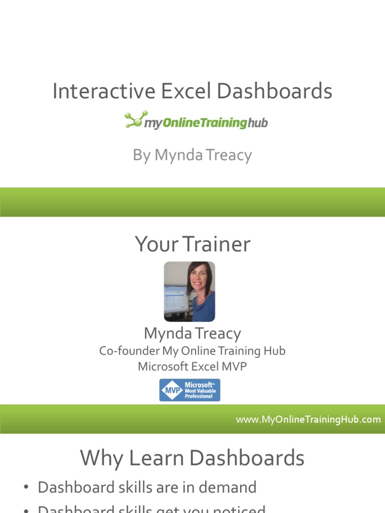 Interactive Excel Dashboards: by Mynda Treacy | PDF | Web Conferencing ...