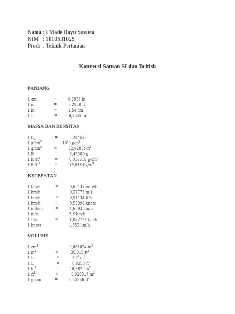 Engineering Unit Conversion Guide | PDF | Home & Garden | Technology & Engineering