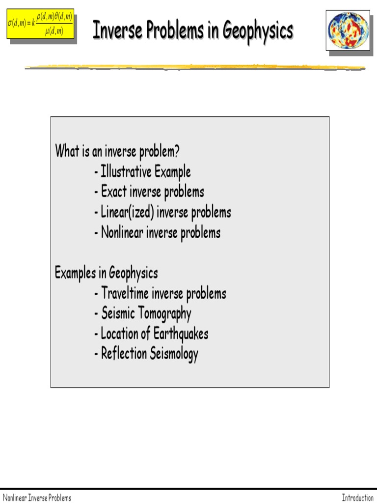 Inverse Problems in Geophysics | PDF | Inverse Problem | Seismology