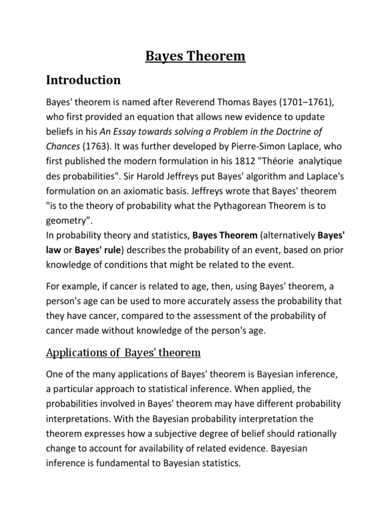 Bayes Theorem 18-IN-55 | PDF | Logical Consequence | Teaching Mathematics