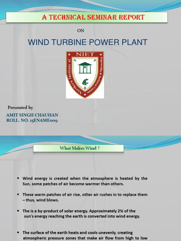 Wind Turbine Power Plant | PDF | Wind Power | Electric Generator Wind Turbine Power Plant | PDF | Wind Power | Electric Generator