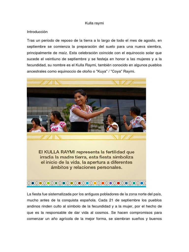 Kulla Raymi | PDF | Imperio Inca