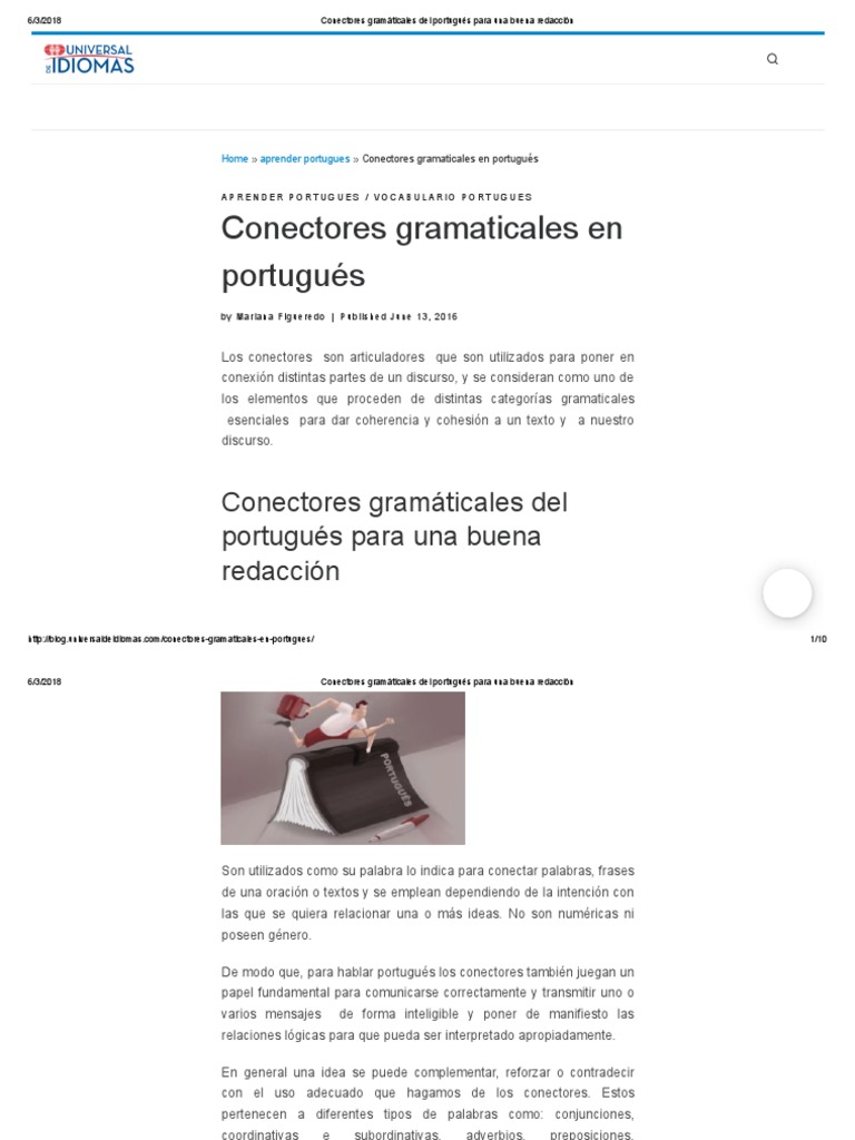 Conectores Gramáticales Del Portugués para Una Buena Redacción | PDF ...
