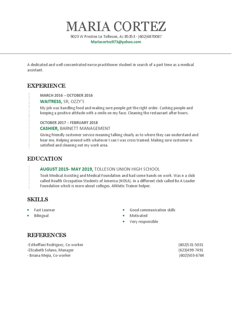 Marias Resume | PDF