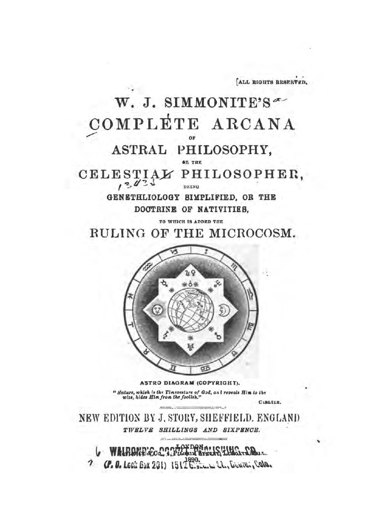 1890 Story Simmonites Complete Arcana of Astral Philosophy PDF | PDF ...