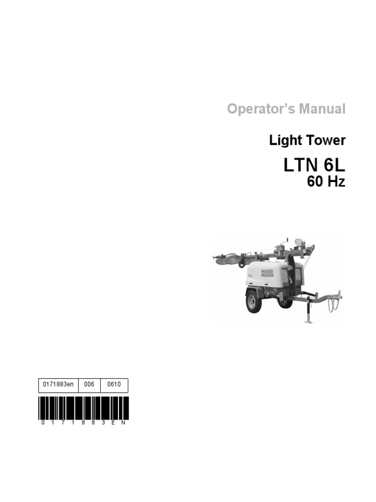 Wacker Neuson LTN6 OMM PDF | PDF | Internal Combustion Engine | Trailer ...