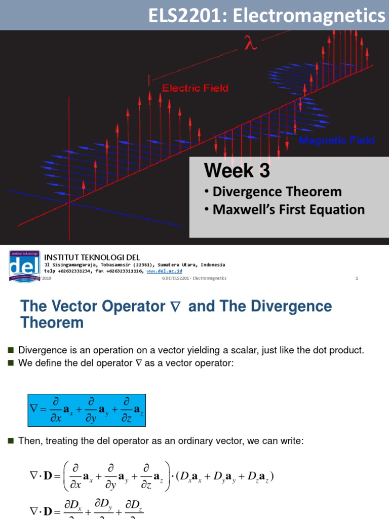 Week 3 - Divergence Theorm and Maxwell First Eq | PDF | Divergence ...