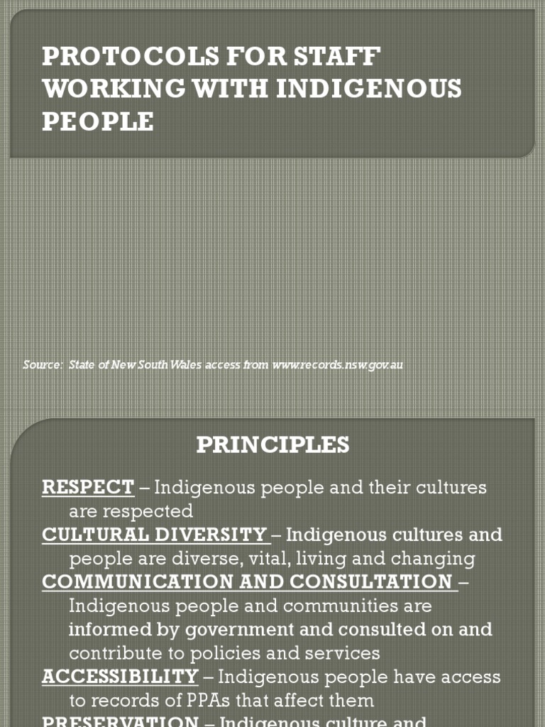 Protocols For Staff Working With Indigenous People | PDF | Indigenous ...