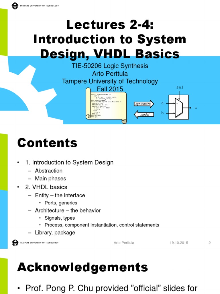 Lecture 2-4 - VHDL Basics PDF | PDF | Vhdl | Hardware Description Language