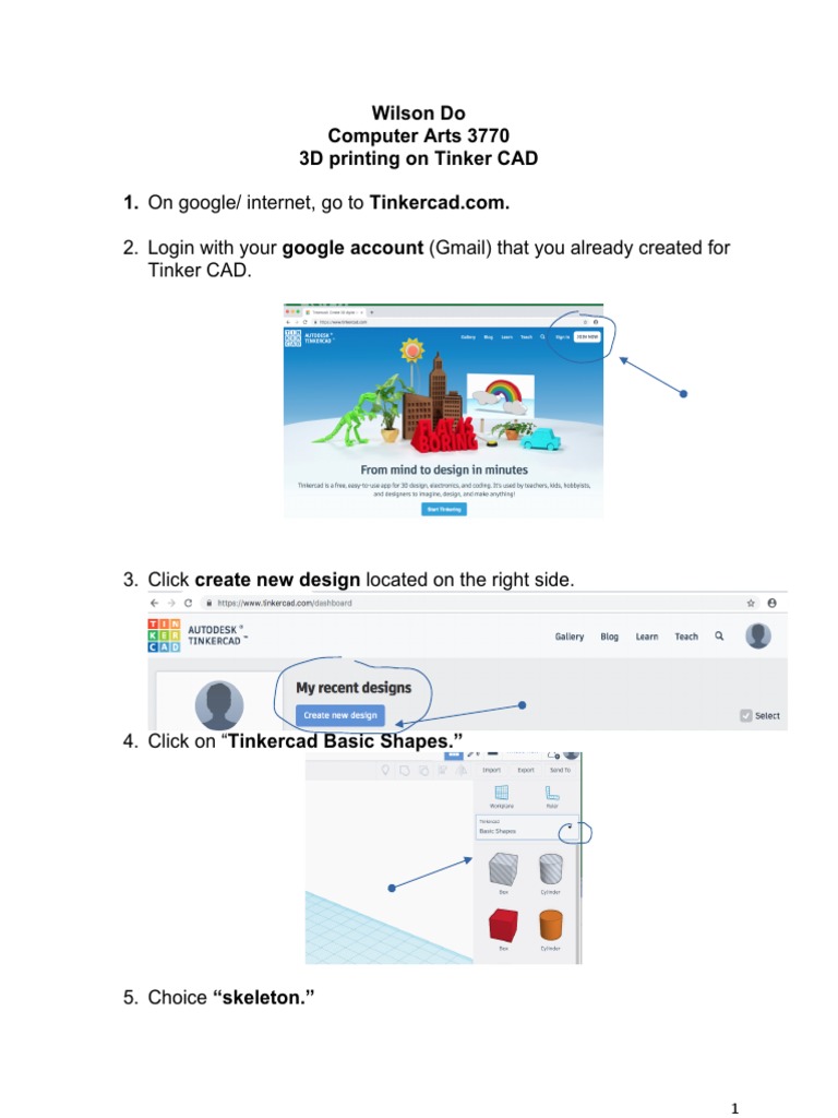 3d Printing On Tinker Cad | PDF | Media Technology | Software