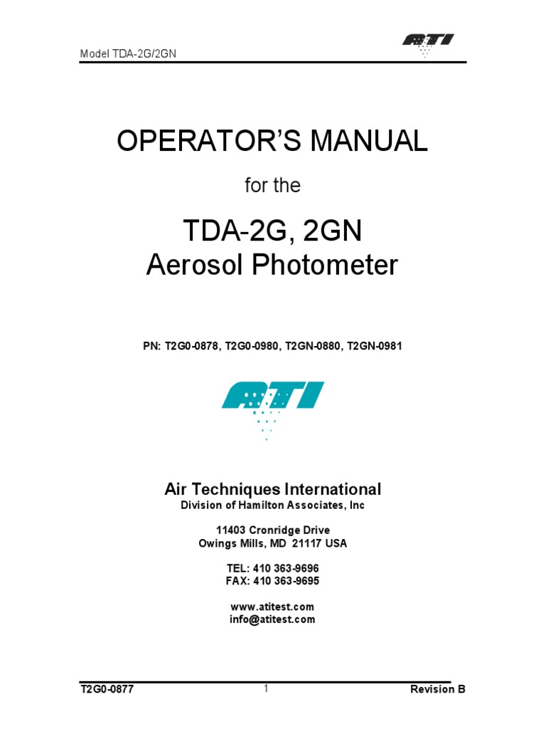 Fotometro Ati Tda-2g | PDF | Electrical Connector | Particulates