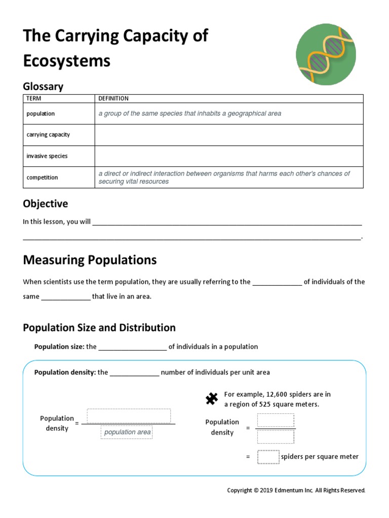 Guided Notes - The Carrying Capacity of Ecosystems 1 | Download Free ...
