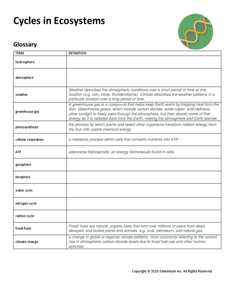 Guided Notes - Cycles in Ecosystems 1 | PDF | Atmosphere Of Earth ...