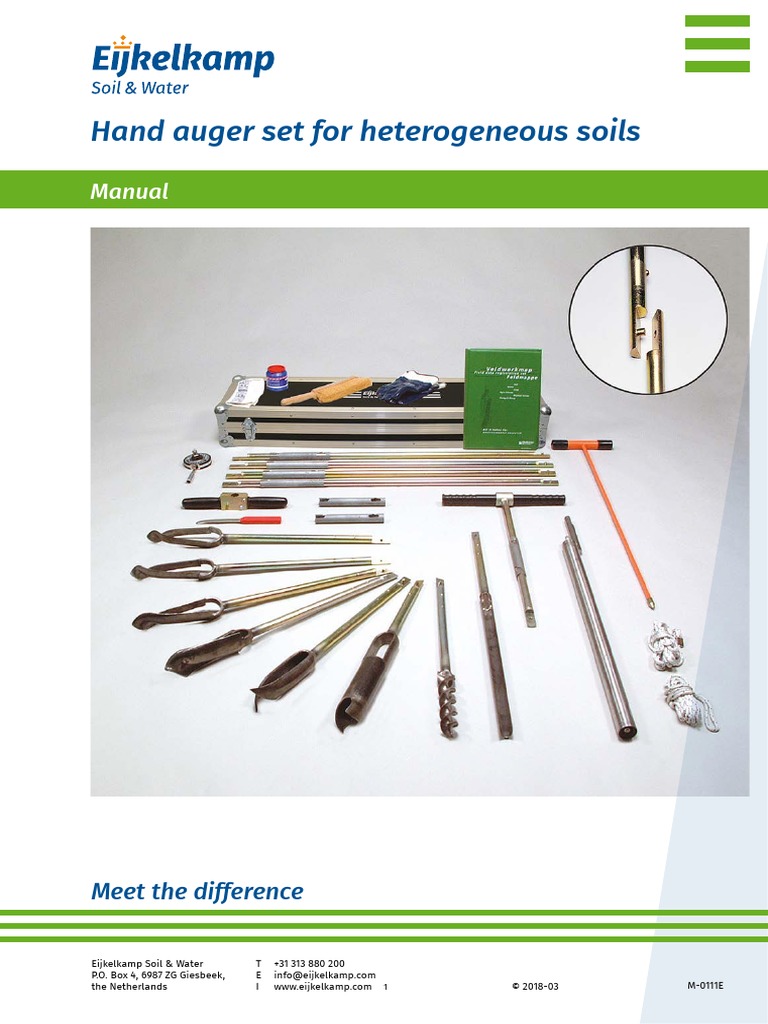 Hand Auger Set For Heterogeneous Soils: Manual | PDF | Soil | Rust