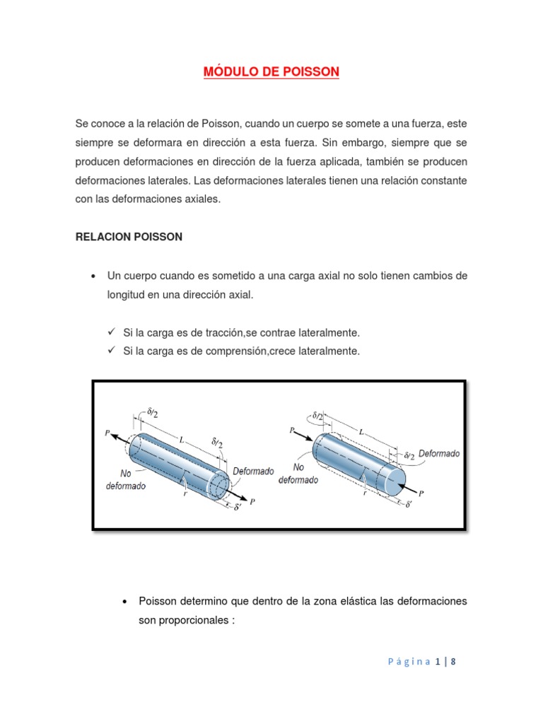 Modulo de Poisson | PDF | Rigidez | Deformación (Mecánica)