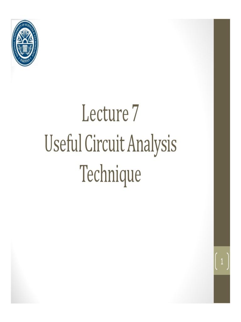 Lecture 7 - Useful Circuit Analysis Technique - I | PDF | Network ...