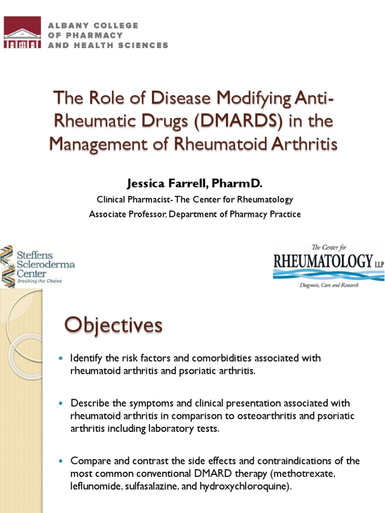 Role of Dmards in Ra-Psa-Sp2019 | PDF | Rheumatoid Arthritis | Tuberculosis