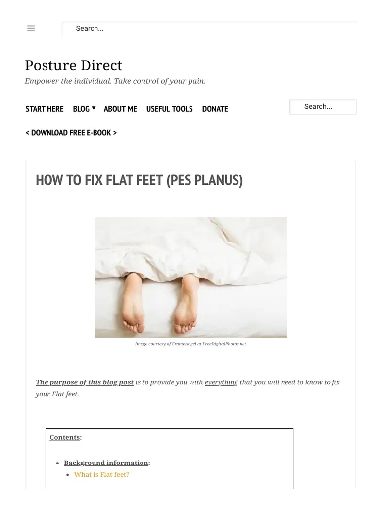 How To Fix Flat Feet (Pes Planus) - Posture Direct PDF | PDF | Foot ...