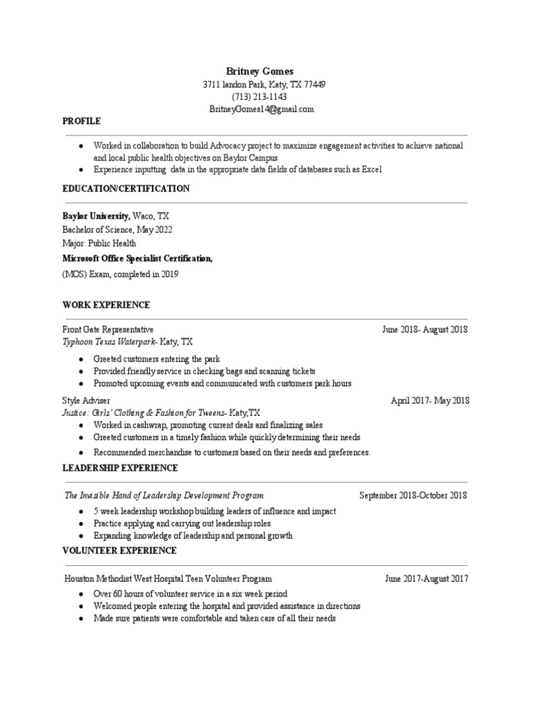 Resume 2018 | PDF