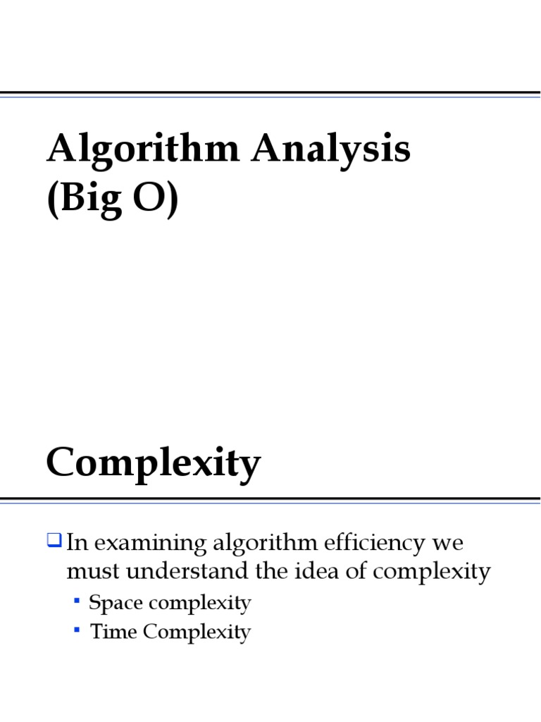 Algorithm Analysis Big O Pdf Algorithms Time Complexity
