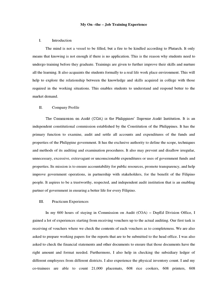 Narrative Report | PDF | Audit | Accounting And Audit