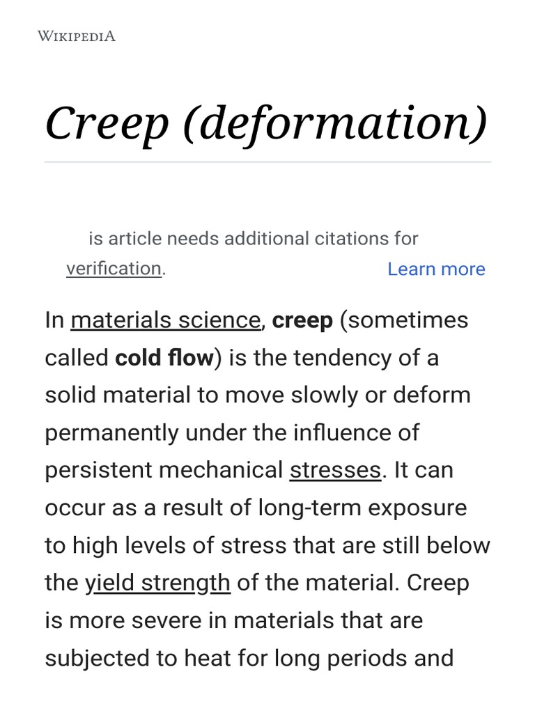 Creep (Deformation) | PDF | Creep (Deformation) | Viscoelasticity