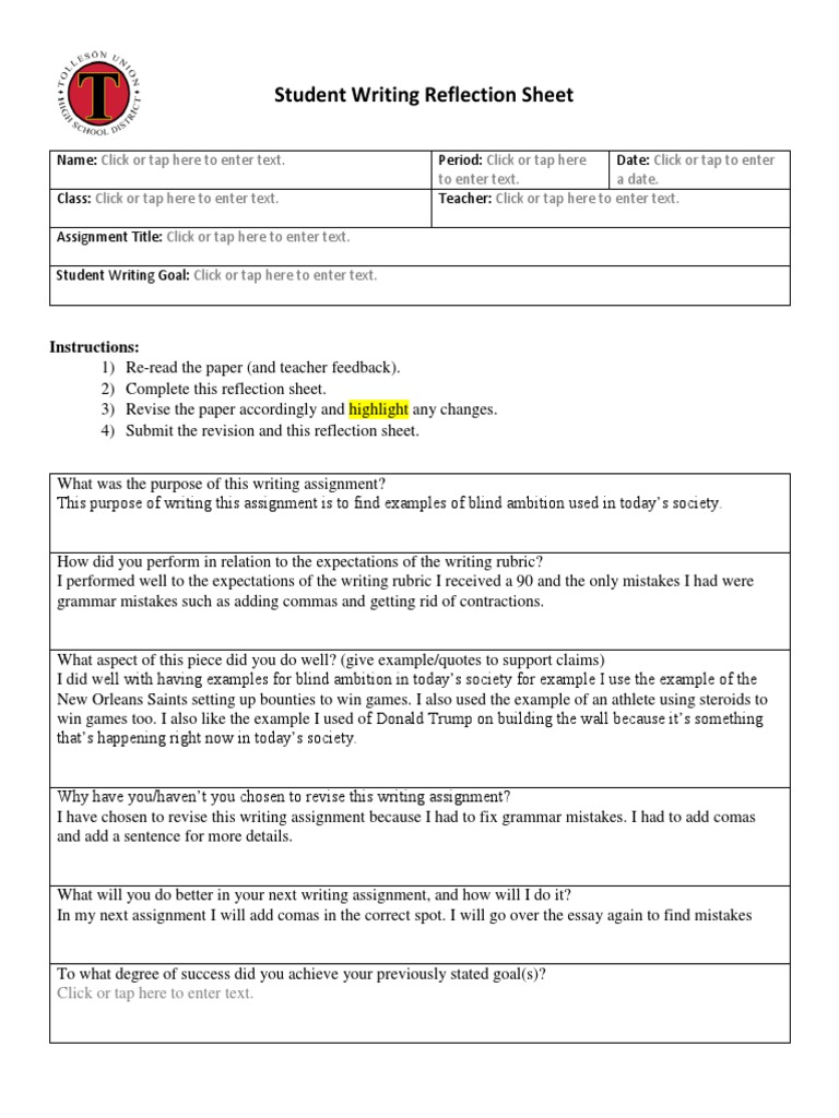 Alberto Ceja Blind Ambition Reflection Sheet | PDF