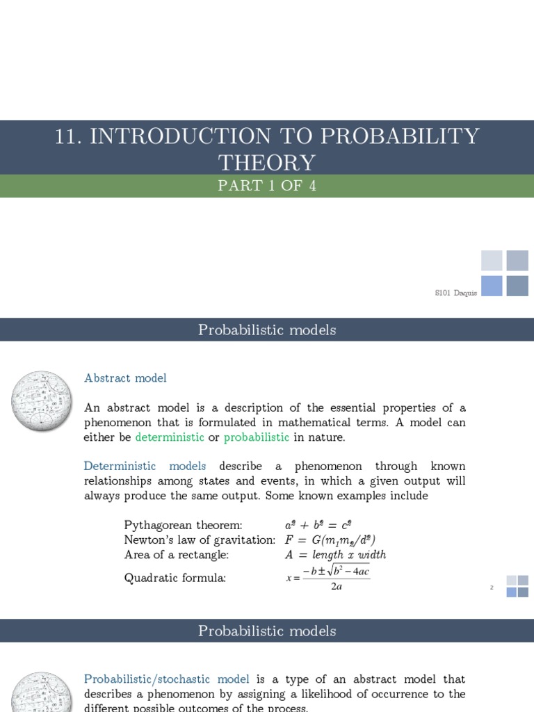 Introduction To Probability Theory: Part 1 of 4 | PDF | Probability | Probability Theory