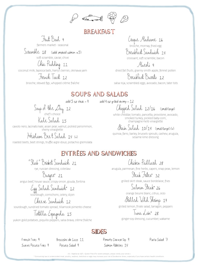 Alice Menu 042419 02 | PDF | Rose | Salad