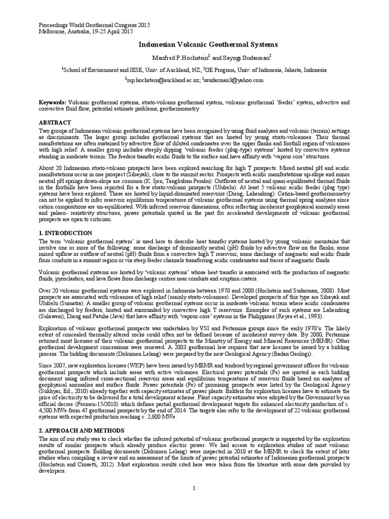 Indonesian Volcanic Geothermal Systems | PDF | Volcano | Lake