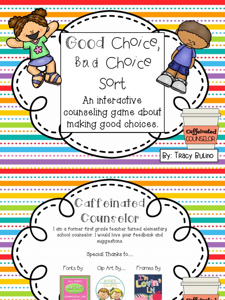Freebie Good Choices Bad Choices | PDF