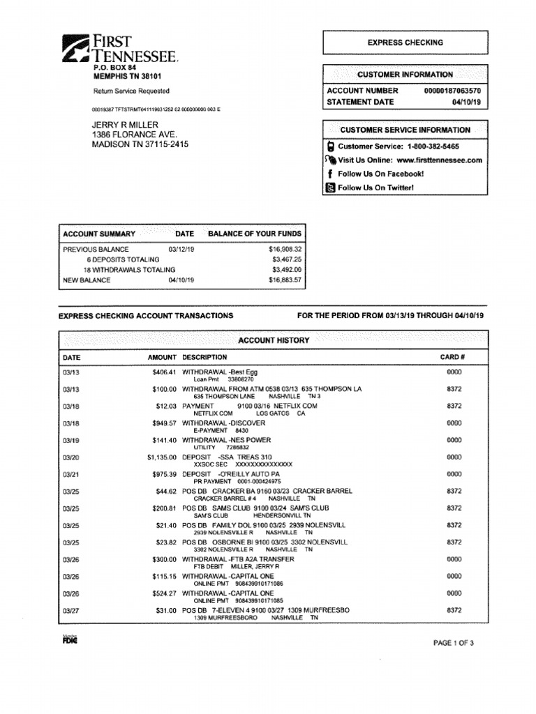 Jerry Bank Statement 1 | PDF