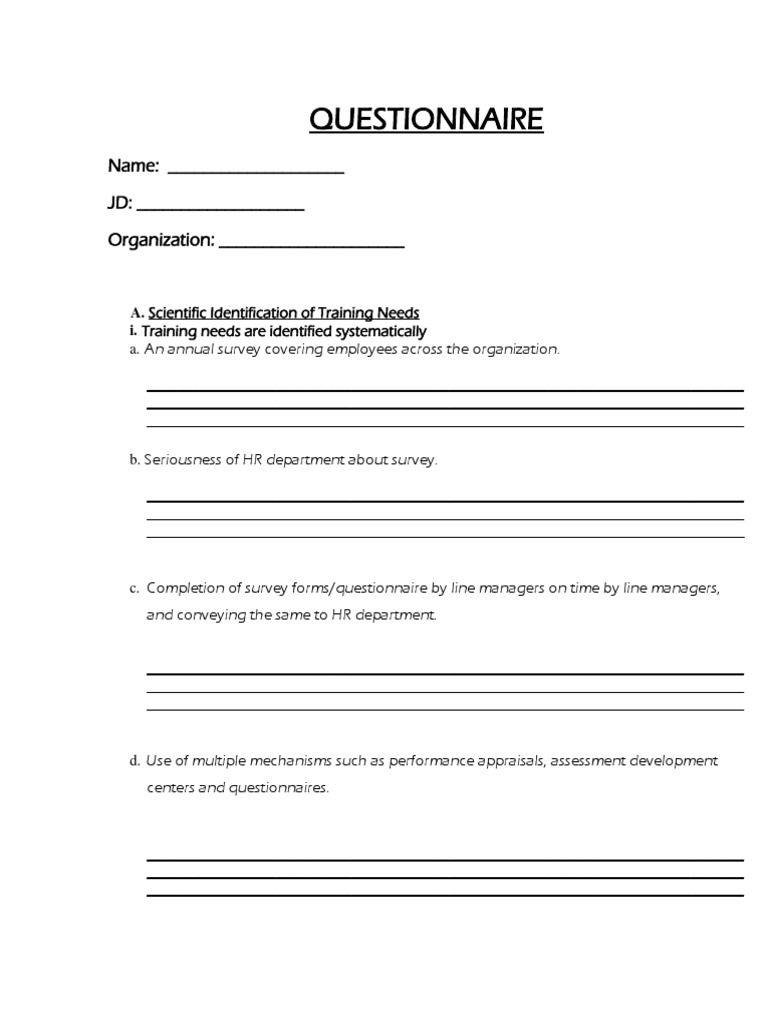 Questionnaire Finall | PDF | Performance Appraisal | Competence (Human ...