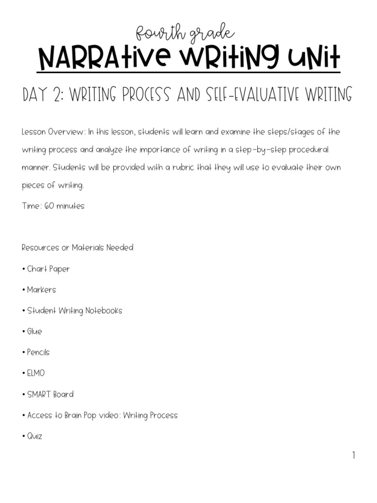 Writing Process Anchor Chart Guide | PDF | Rubric (Academic ...