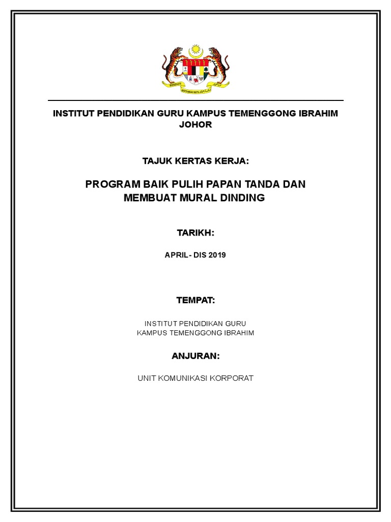 Kertas Kerja Projek Papan Tanda & Mural | PDF