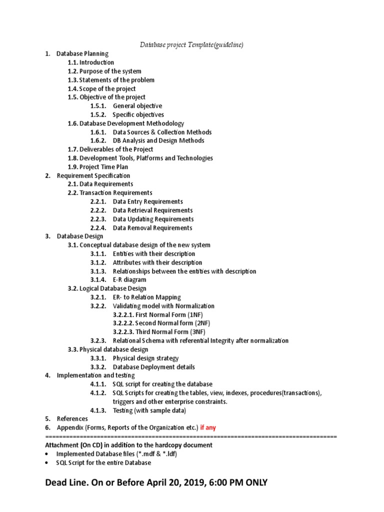 Database Project Guideline | PDF