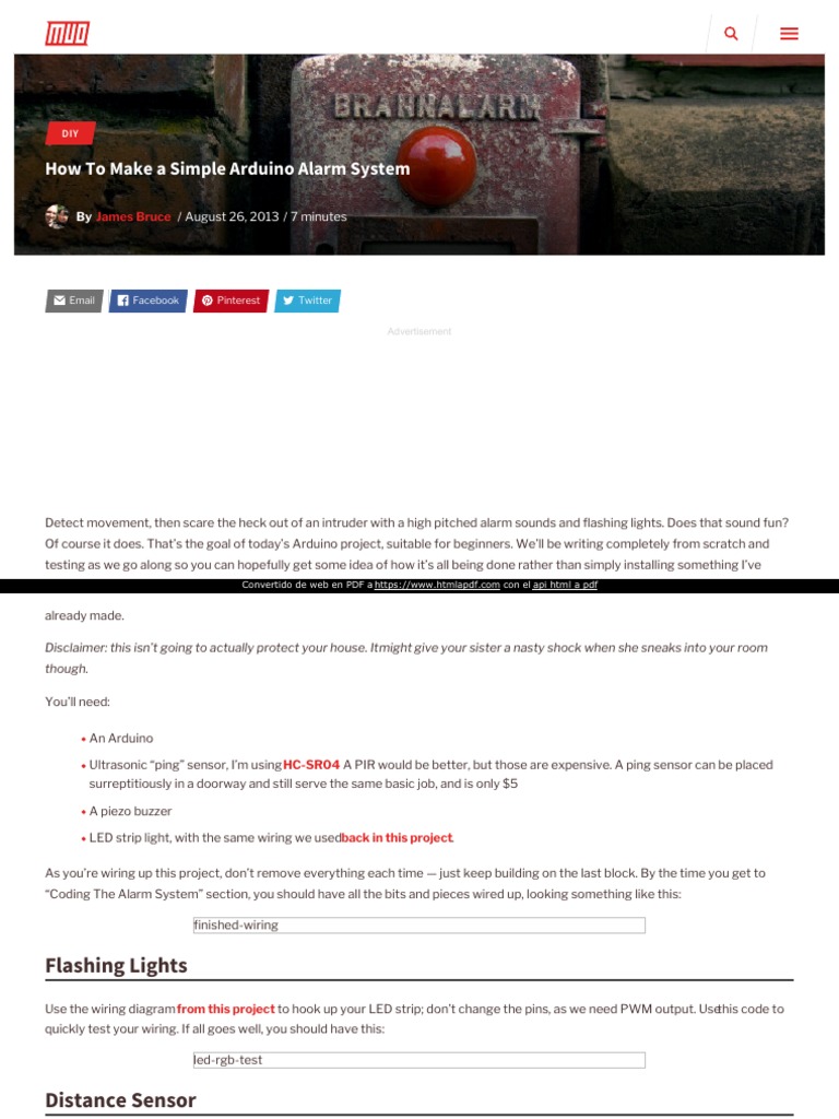 How To Make A Simple Arduino Alarm System | Download Free PDF | Arduino ... How To Make A Simple Arduino Alarm System | Download Free PDF | Arduino ...
