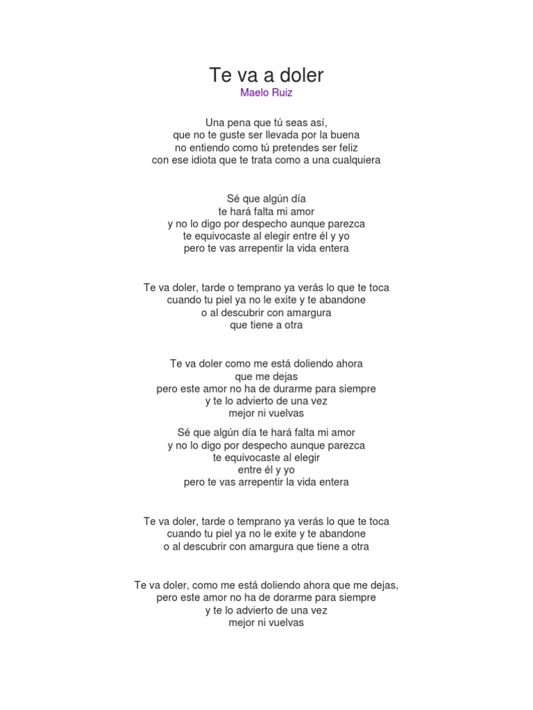 Te Va A Doler. | PDF