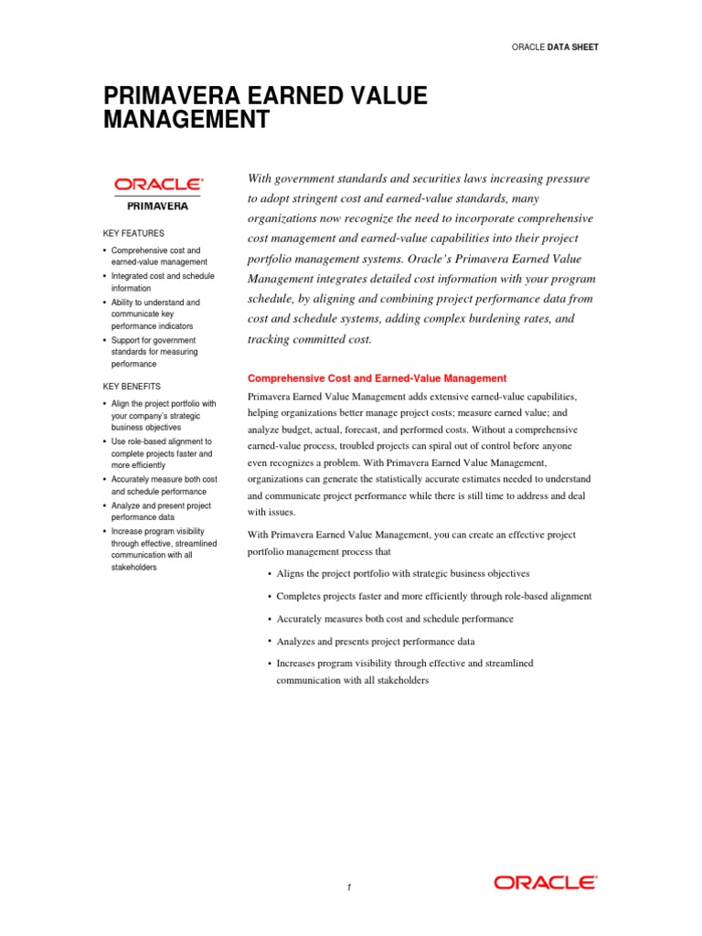 Earned Value Report | PDF | Oracle Database | Information Technology ...