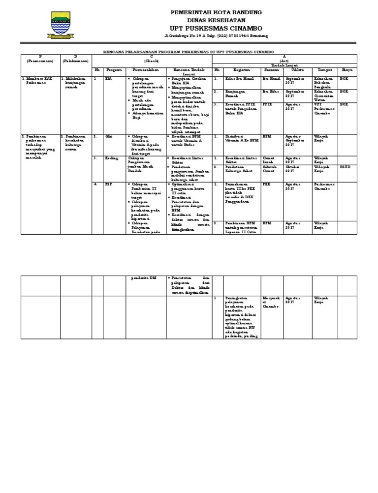 PDCA Perkesmas | PDF