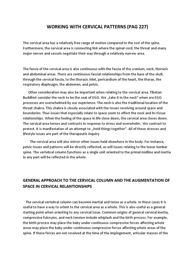 Working With Cervical Patterns (Pag 227) | PDF | Vertebral Column | Neck