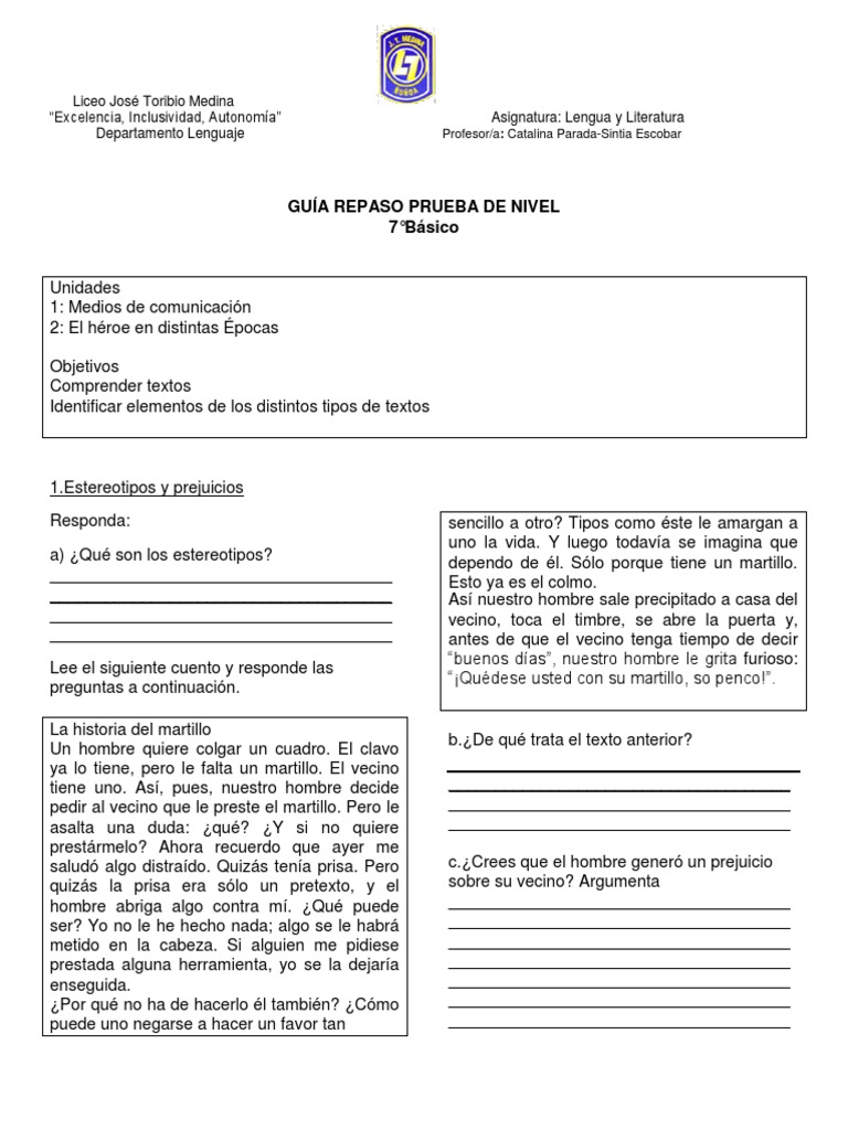 Hojas De Trabajo De Repaso Diario Del Lenguaje, Séptimo Grado