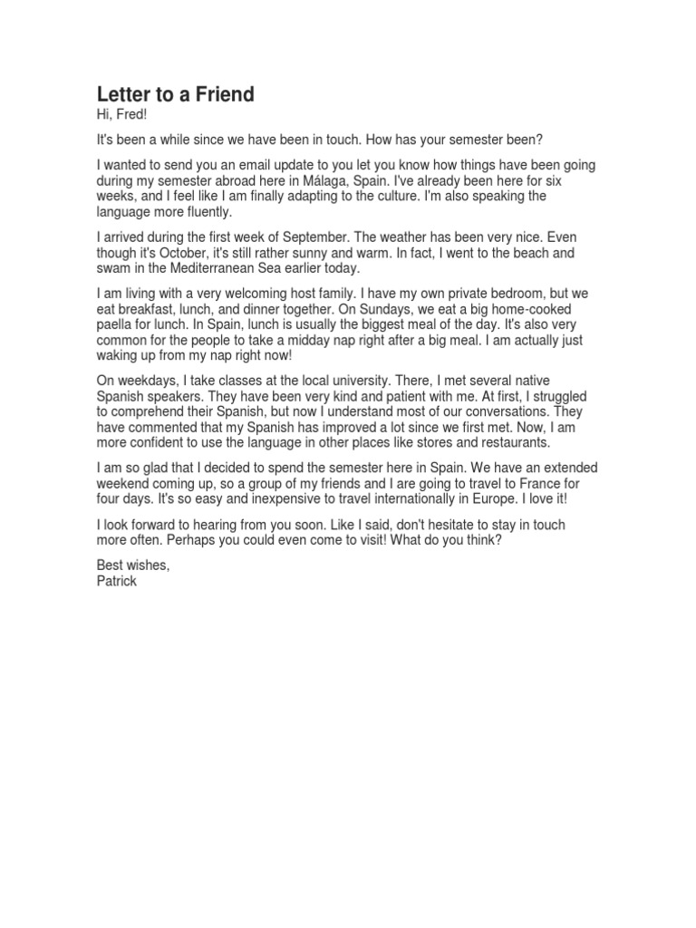 Letter To A Friend | PDF