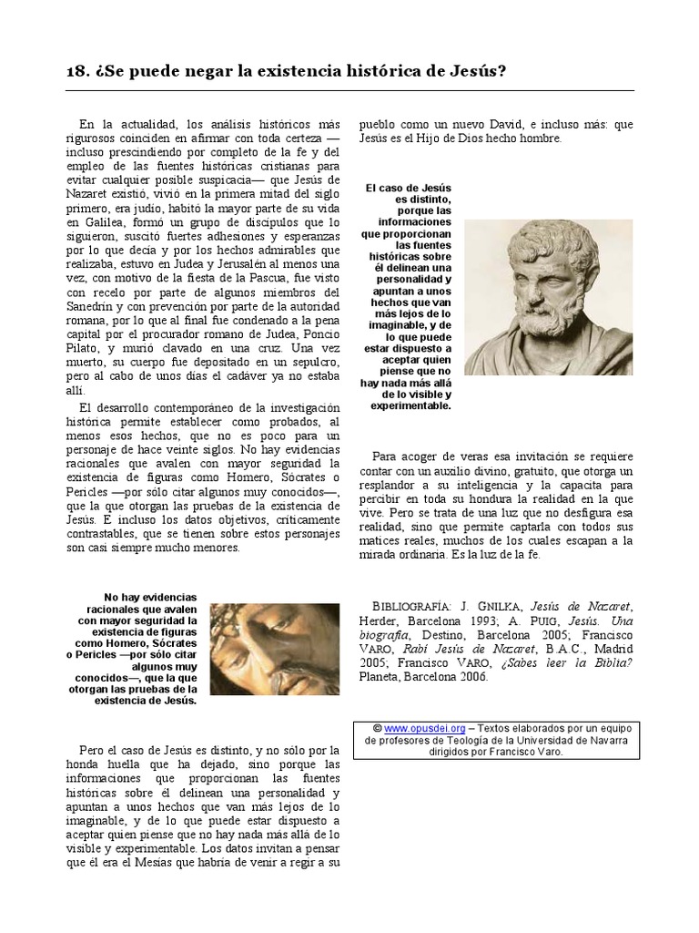 ¿Se Puede Negar La Existencia Histórica de Jesús PDF | PDF | Jesús ...