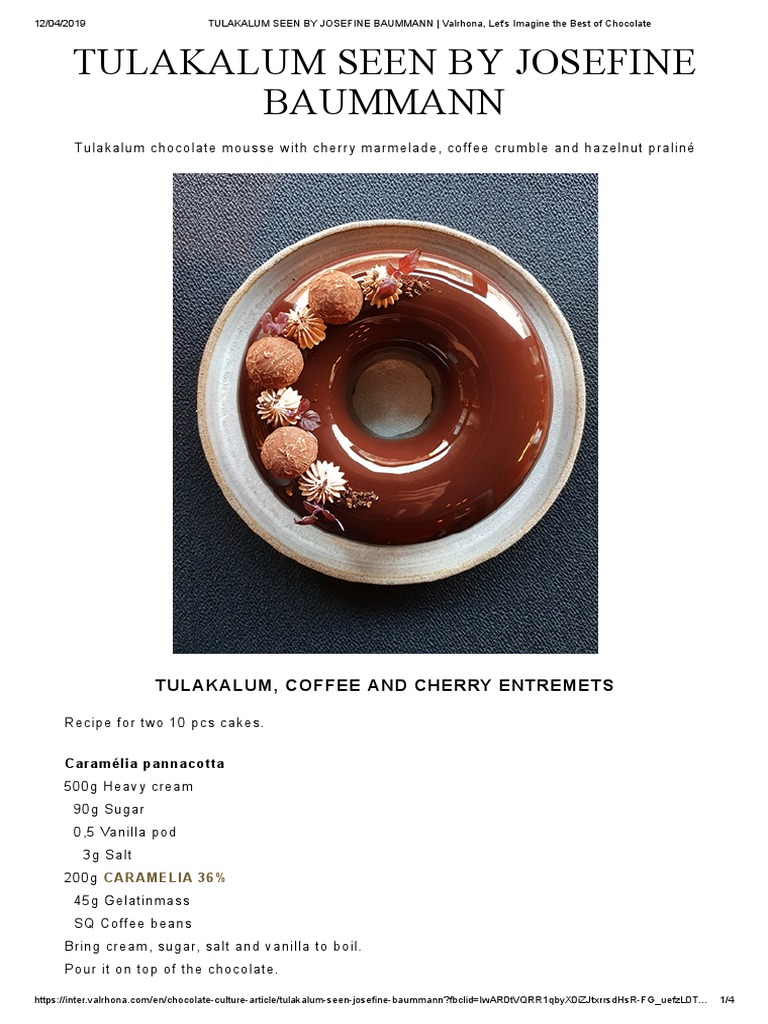 Tulakalum, Coffee and Cherry Entremet Recipe: A Layered Chocolate ...