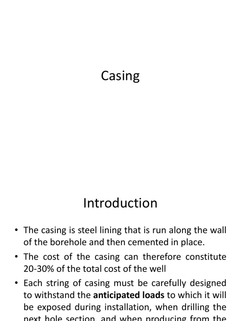 Casing | PDF | Casing (Borehole) | Civil Engineering